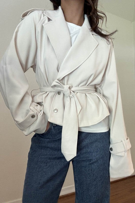 Norah Cropped Trench Coat – Mauve Clothing Boutique